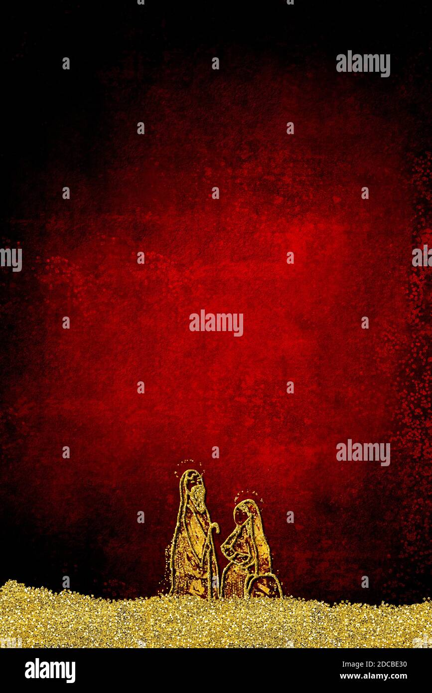 Abstract Christmas Nativity Scene, Holy Family greetings cards ...