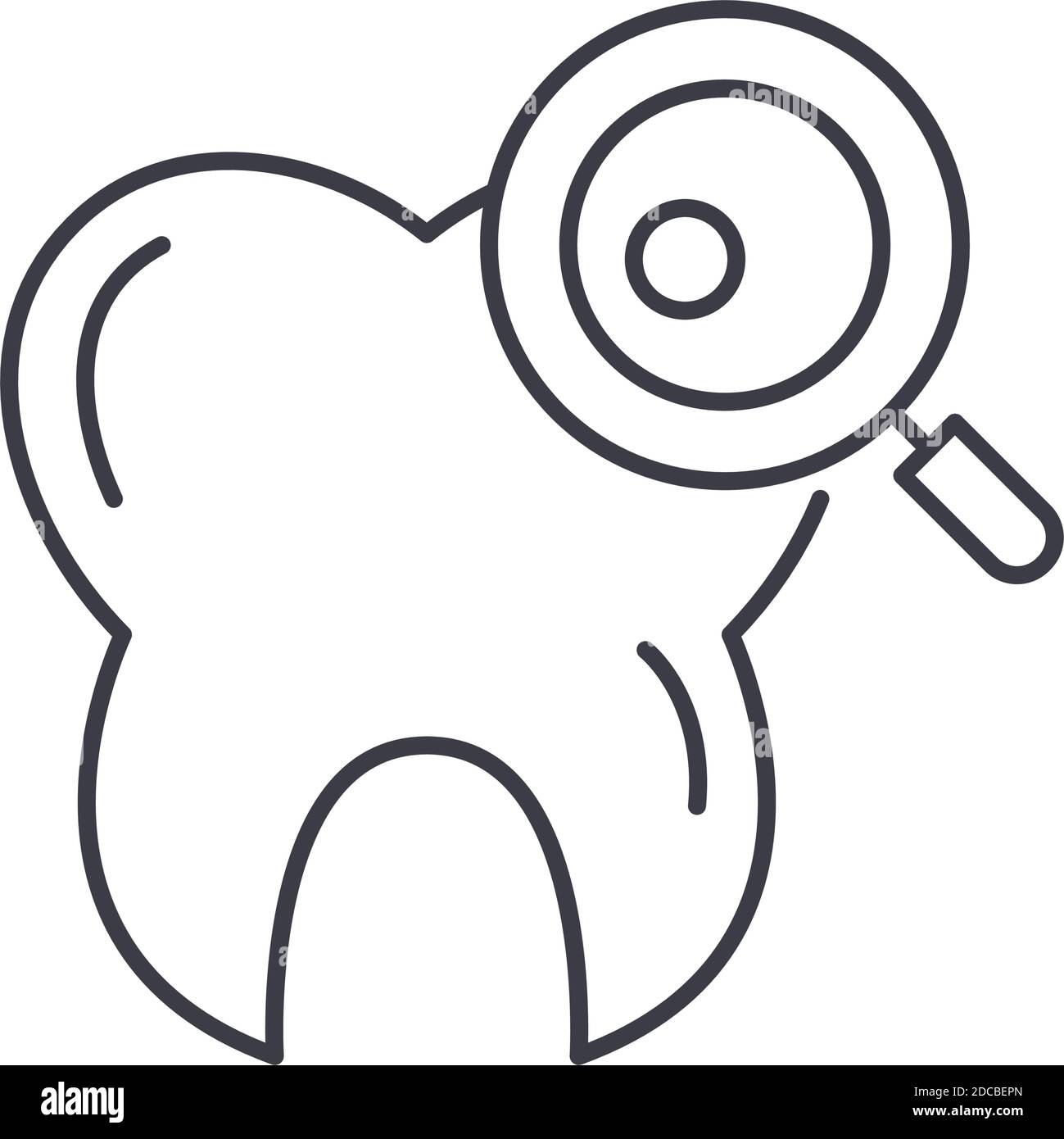 Dental examination icon, linear isolated illustration, thin line vector ...