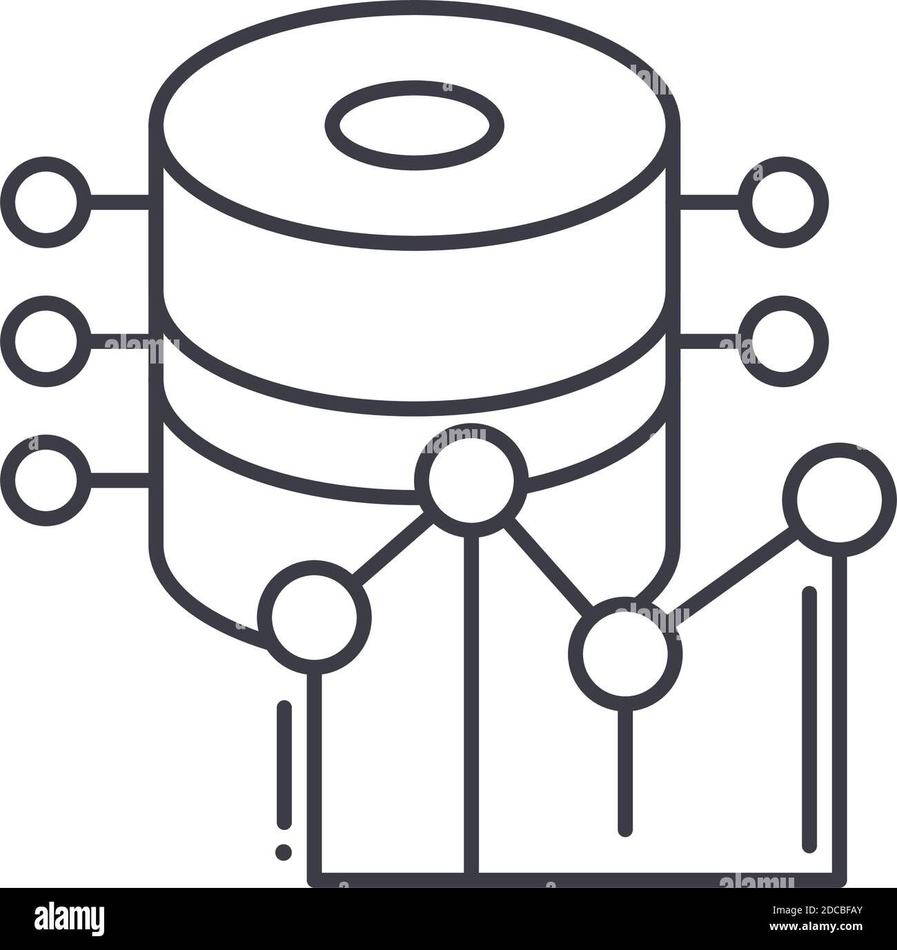 Data information concept icon, linear isolated illustration, thin line ...