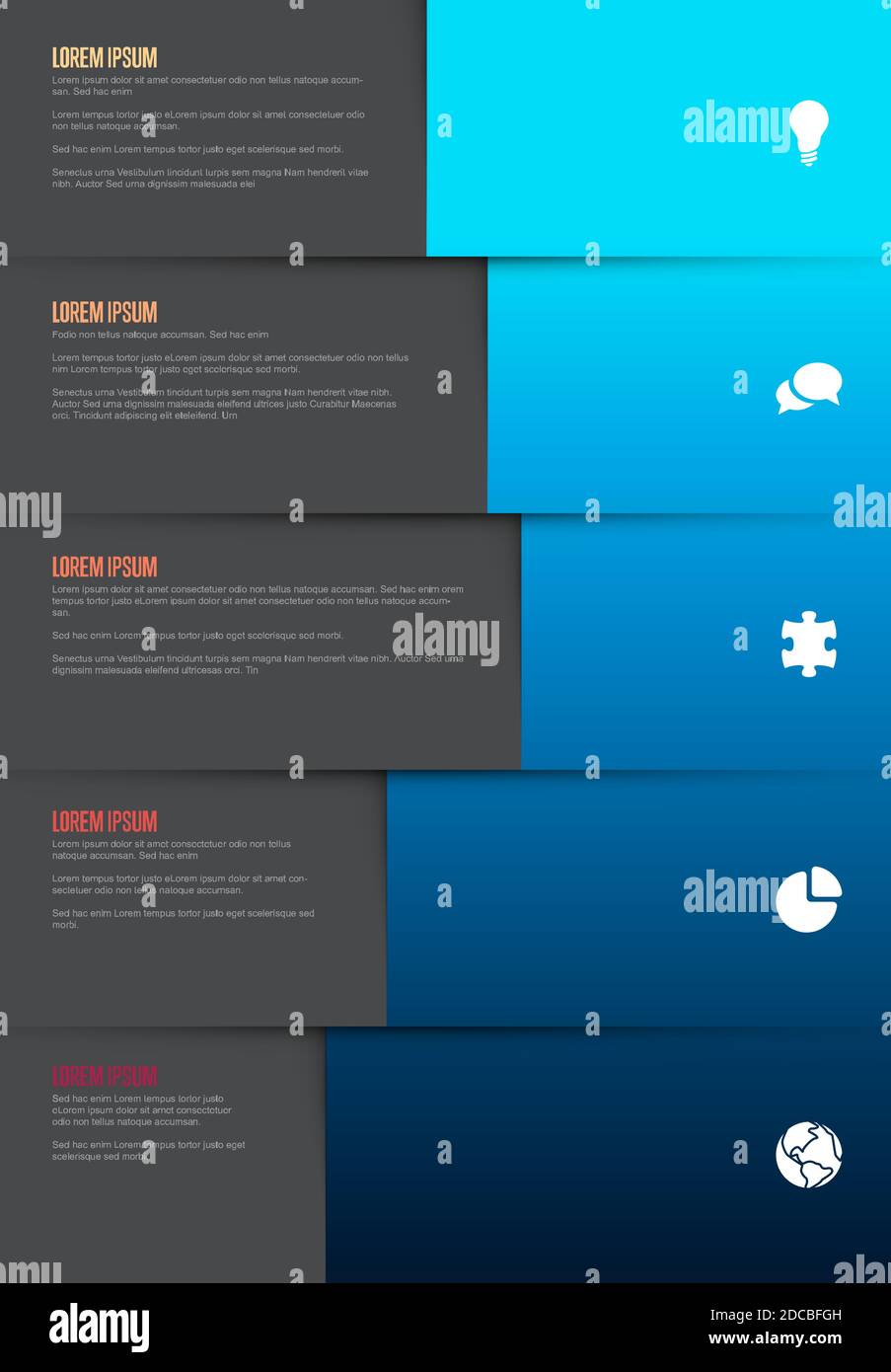 Five graph elements infographic template - each column element contains ...