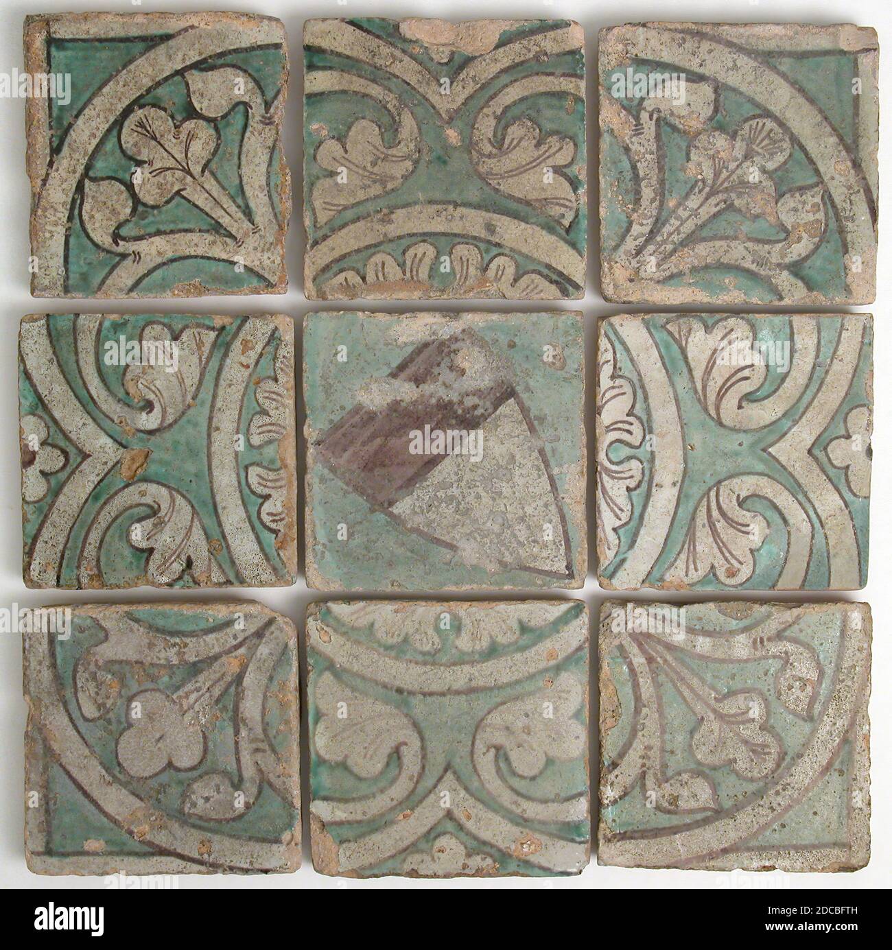 Nine Tiles, French, 14th century Stock Photo - Alamy