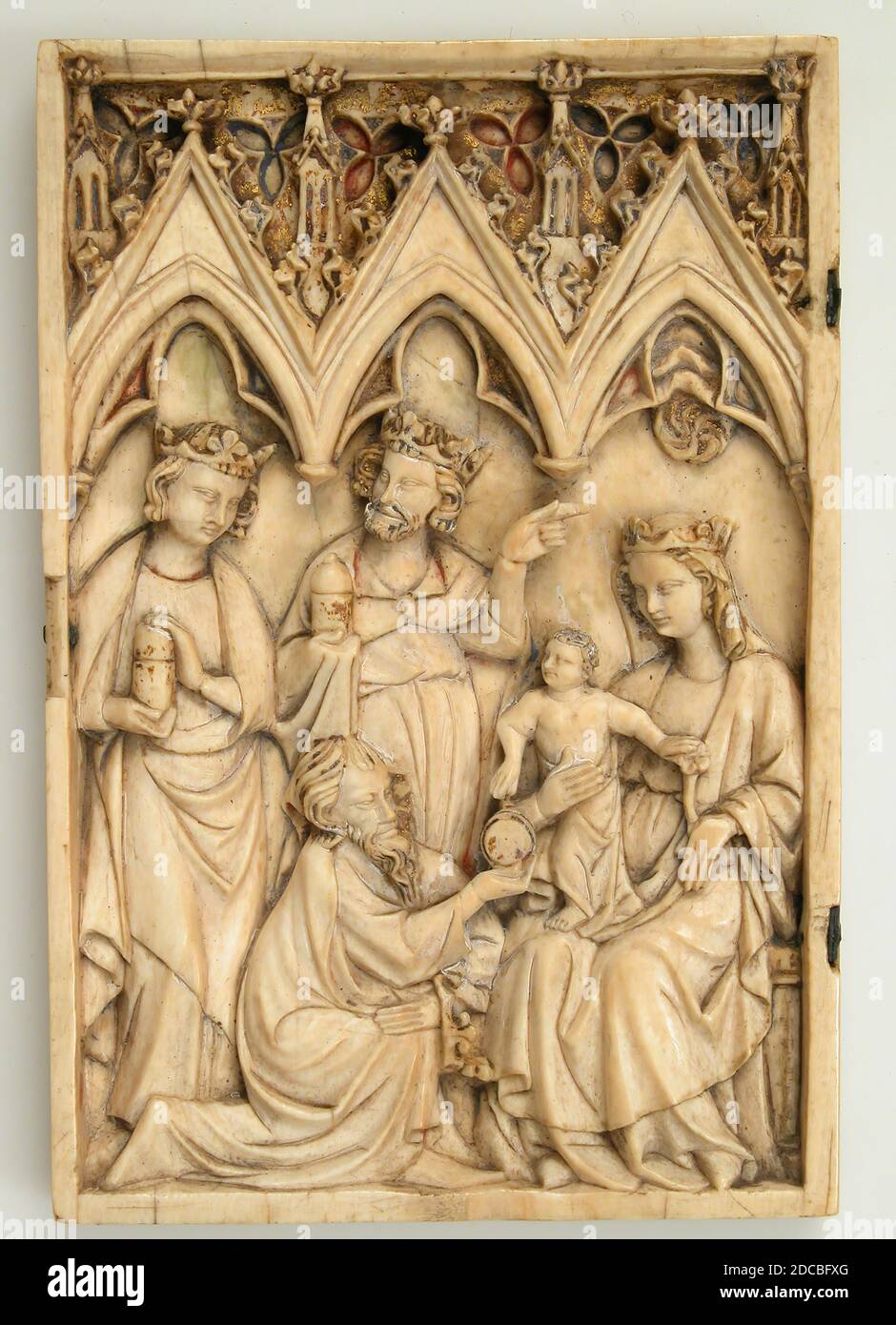 Leaf from a Diptych with the Adoration of the Magi, French, ca. 1300-1325 Stock Photo - Alamy