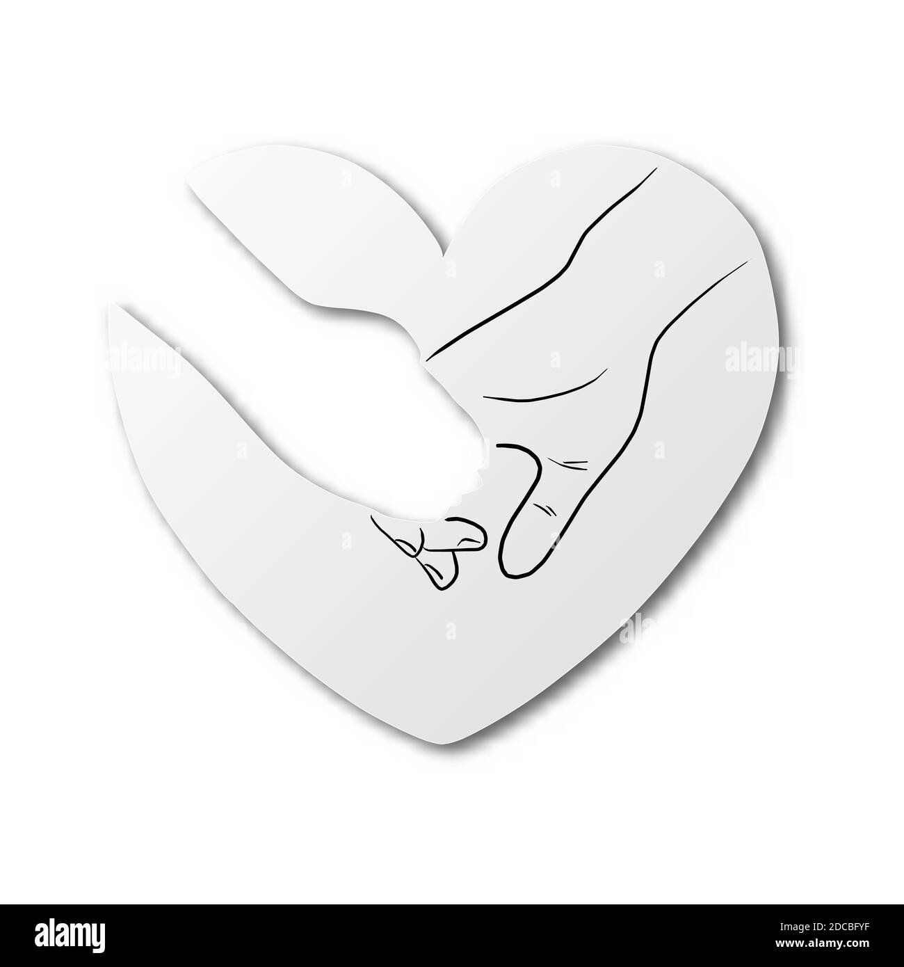 Hand Holding Broken Heart Drawing