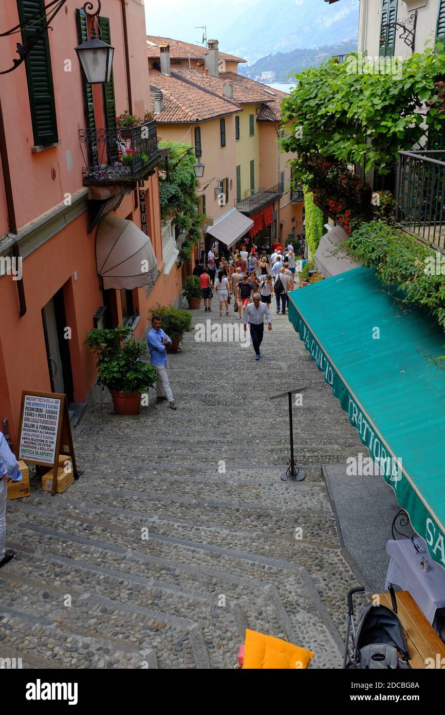 Main Thoroughfare In Bellagio Lake Como Italy Stock Photo - Alamy