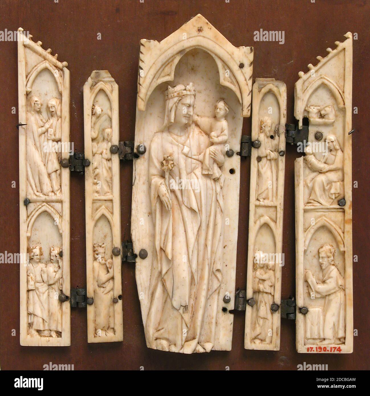 Polyptych, Virgin in Tabernacle, French or Italian, 14th century Stock ...