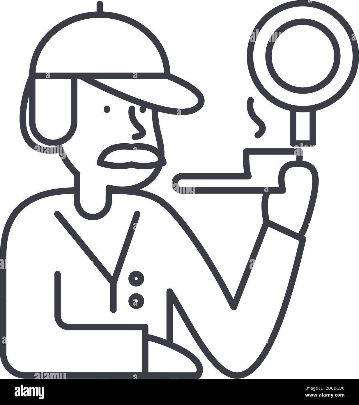 Detective story icon, linear isolated illustration, thin line vector ...