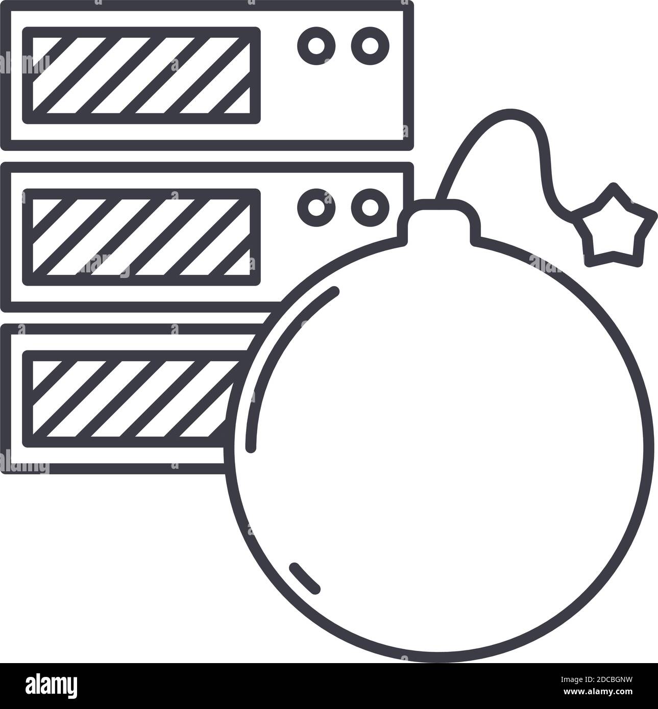 Ddos attack icon, linear isolated illustration, thin line vector, web ...