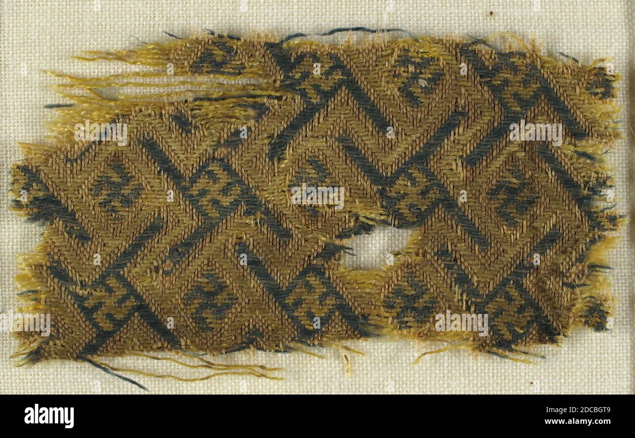 Textile with Interlacing Bands forming Swastika Figures, German, 14th ...