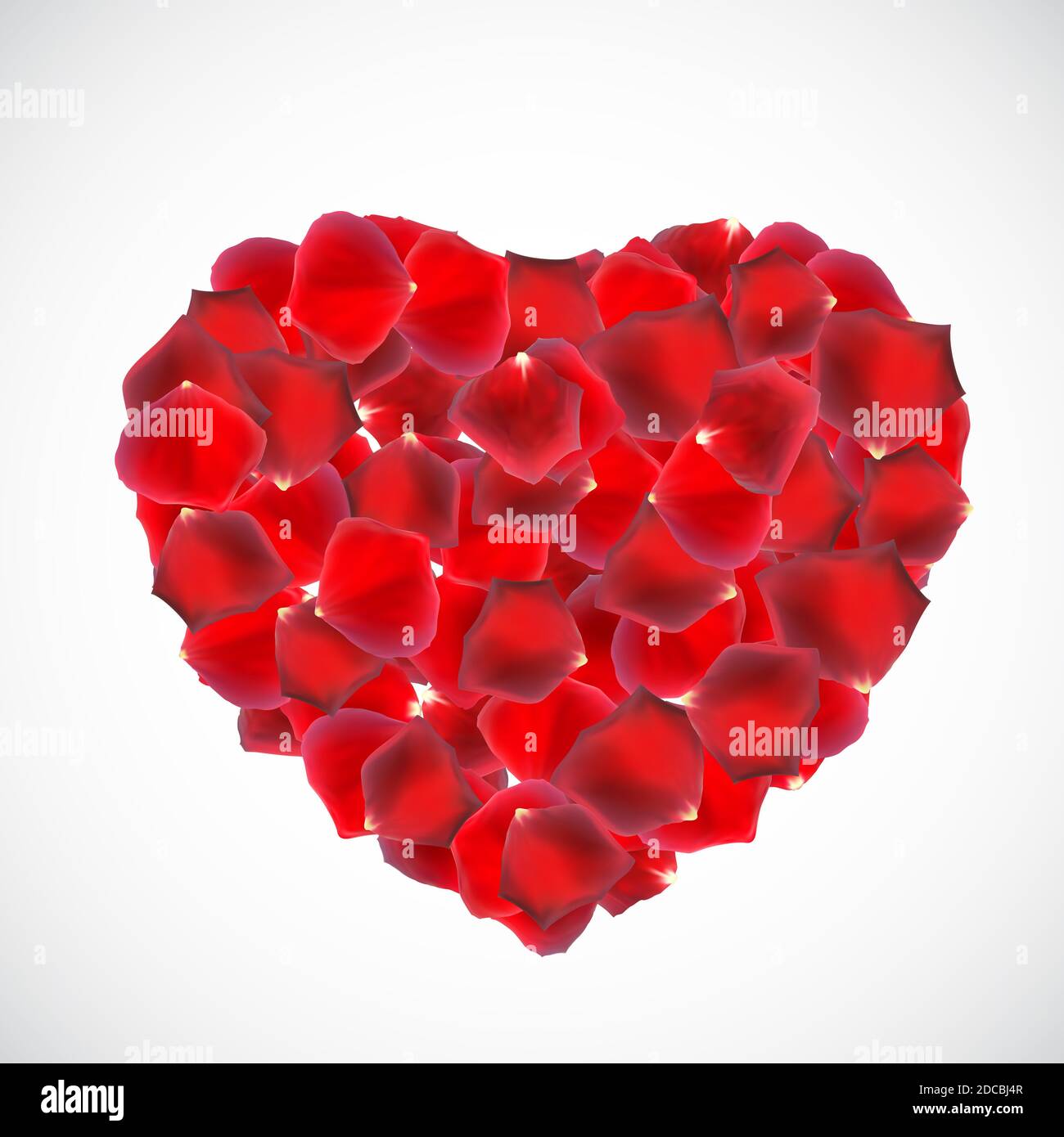 Abstract Natural Rose Petals Heart Background Realistic Illustration ...