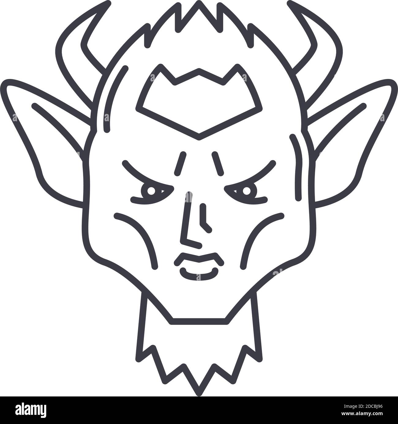 Devil icon, linear isolated illustration, thin line vector, web design ...