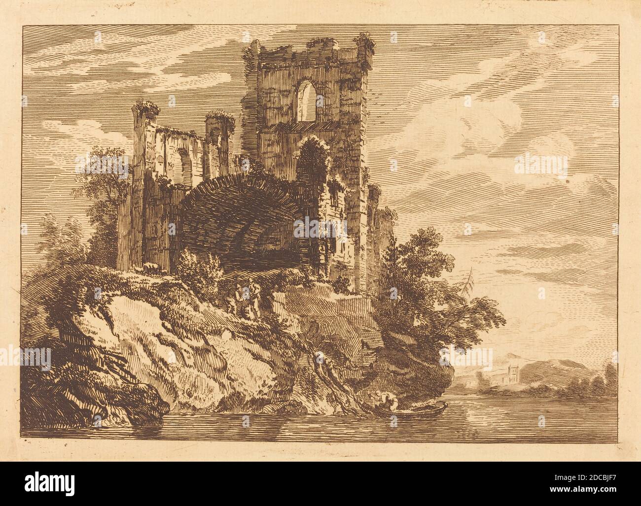 Paul Sandby, (artist), British, 1731 - 1809, Ruins by a River with a ...