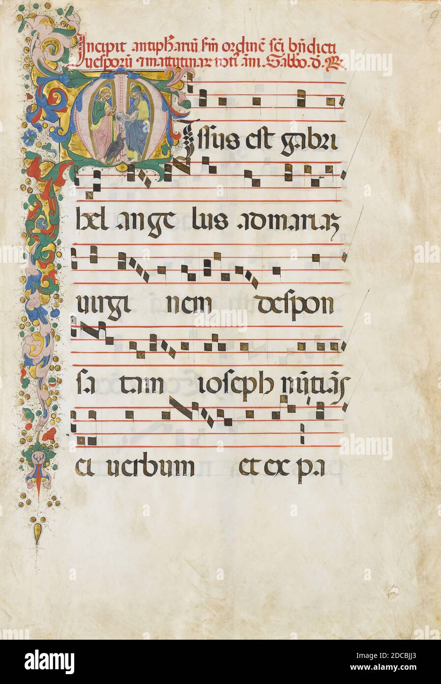 Manuscript Leaf with Saint John the Evangelist and Saint John the ...