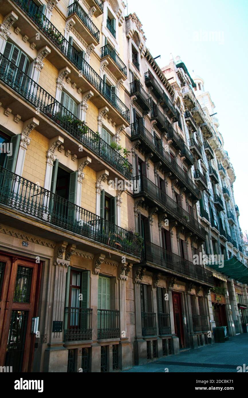 Buildings on the street in Barcelona, Spain Stock Photo - Alamy