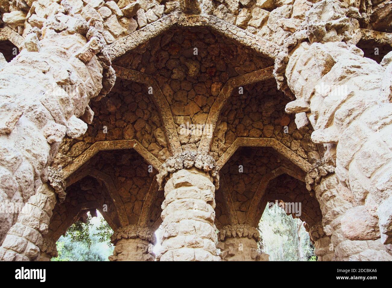 Stone pillars in a park Stock Photo - Alamy