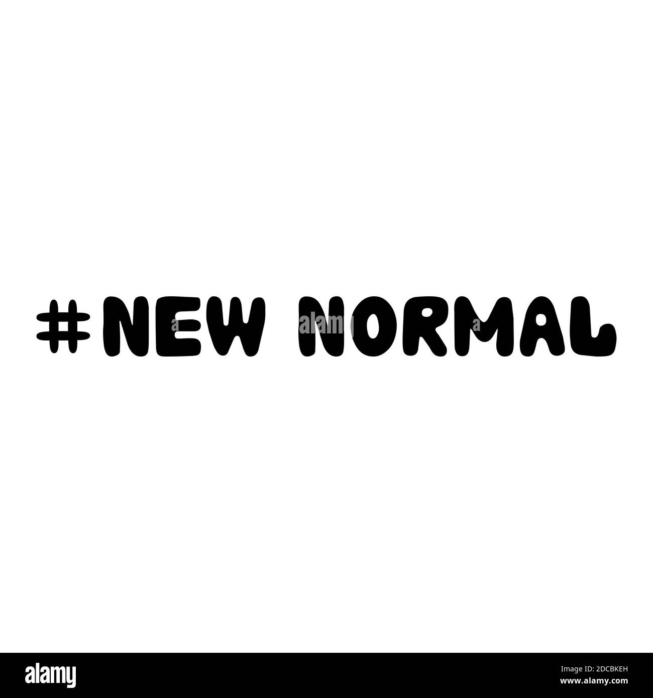 New normal, handwritten lettering isolated on white background Stock ...