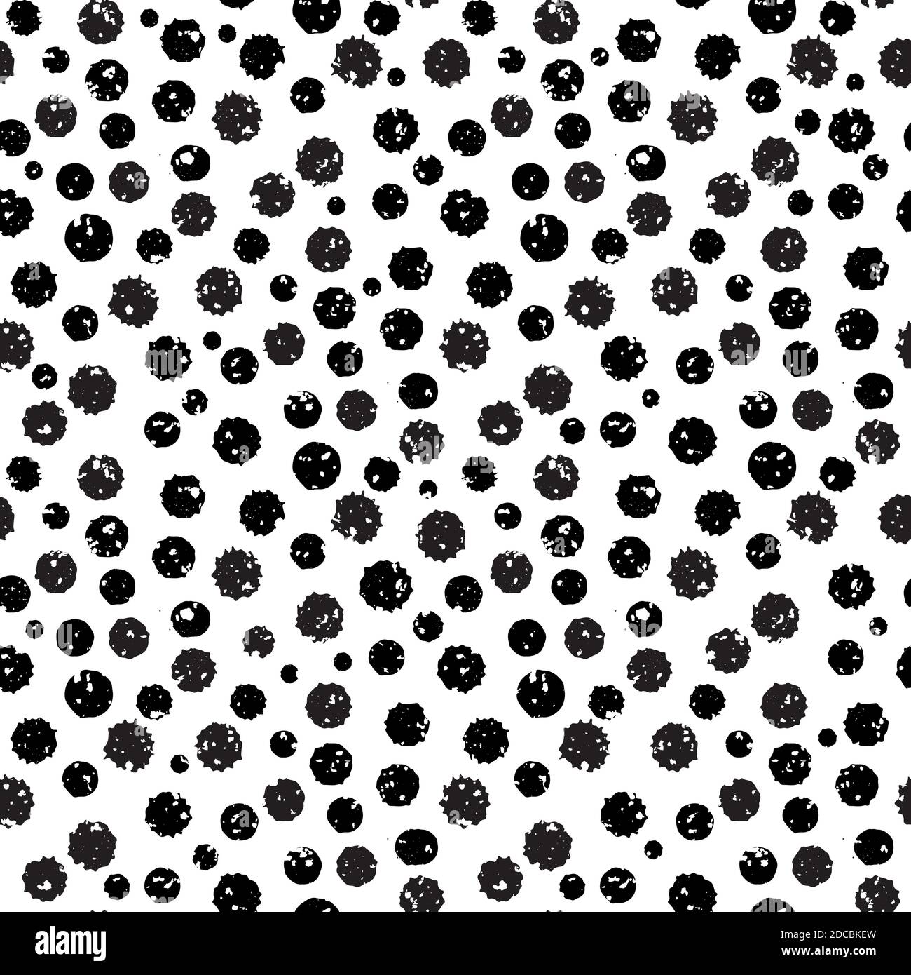 Black and white grunge paint spatter textured vector seamless pattern ...