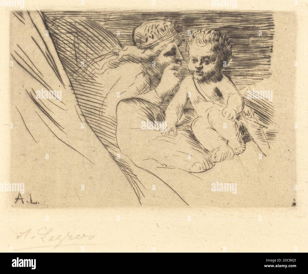 Alphonse Legros, (artist), French, 1837 - 1911, Mab and Cupid (Mab et ...