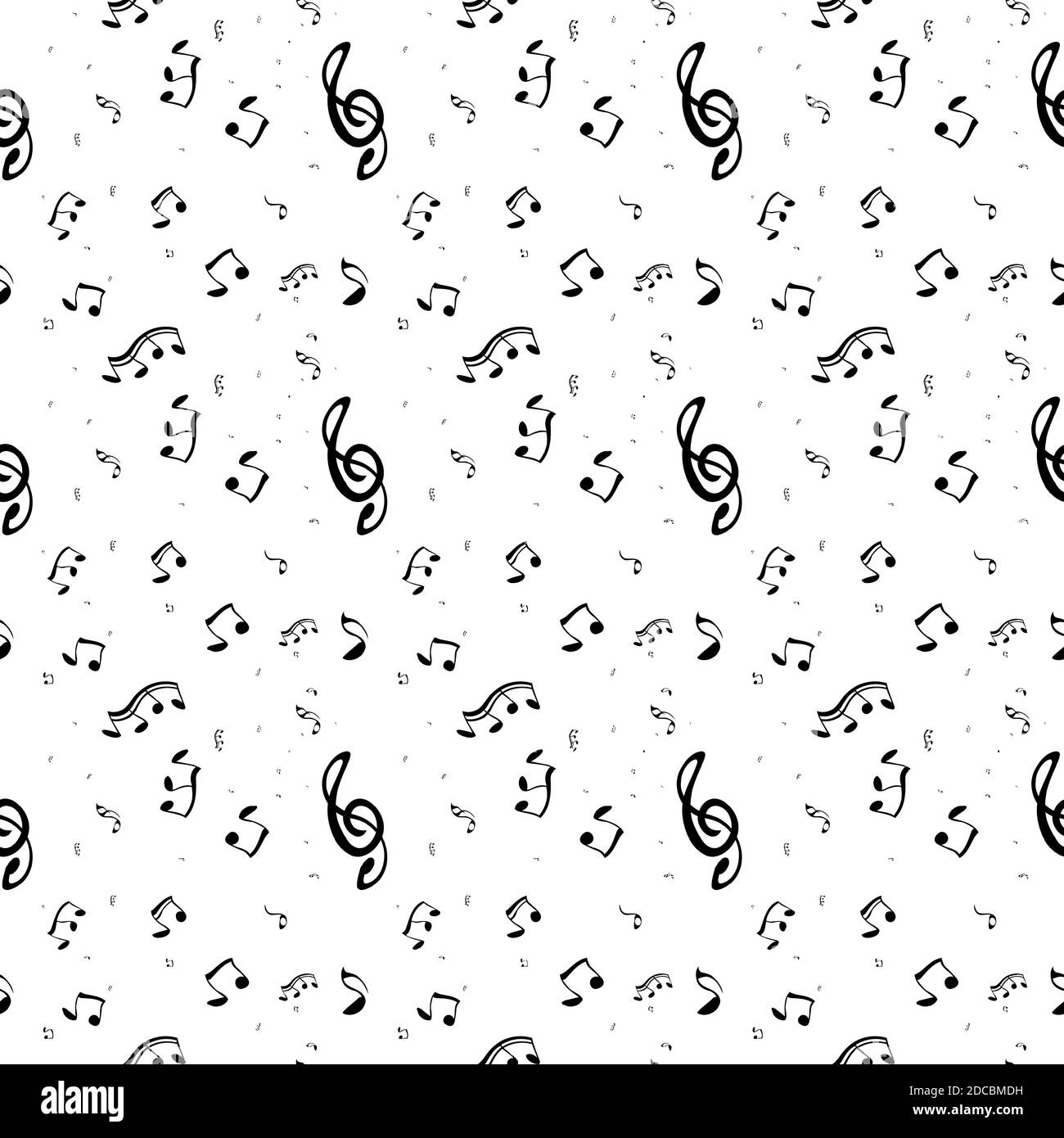 Seamless pattern from Set of musical notes and Treble clef ...