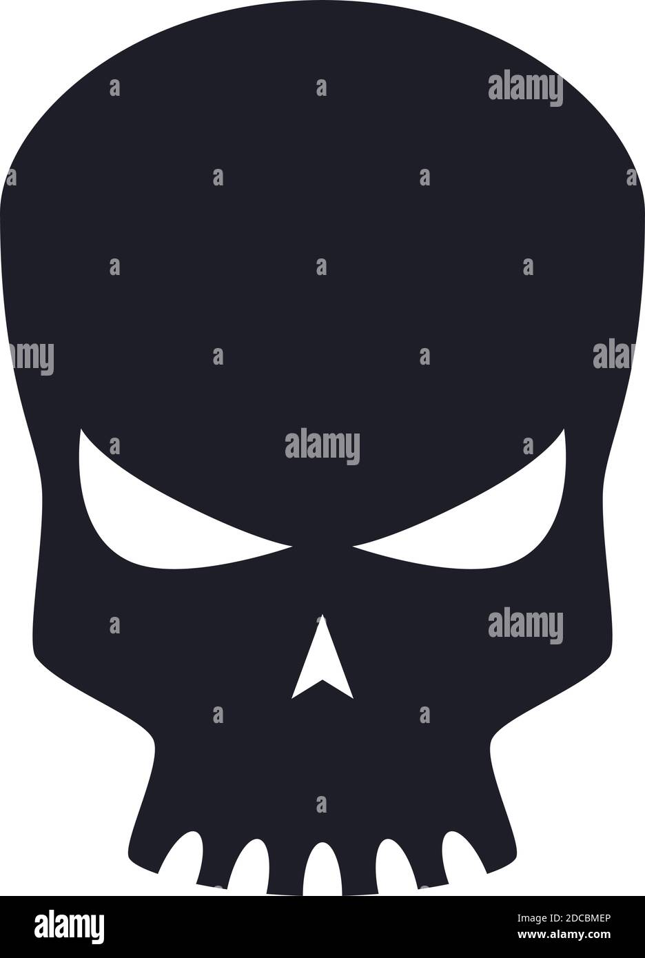 Scary robotic skull alien head avatar icon or symbol vector ...