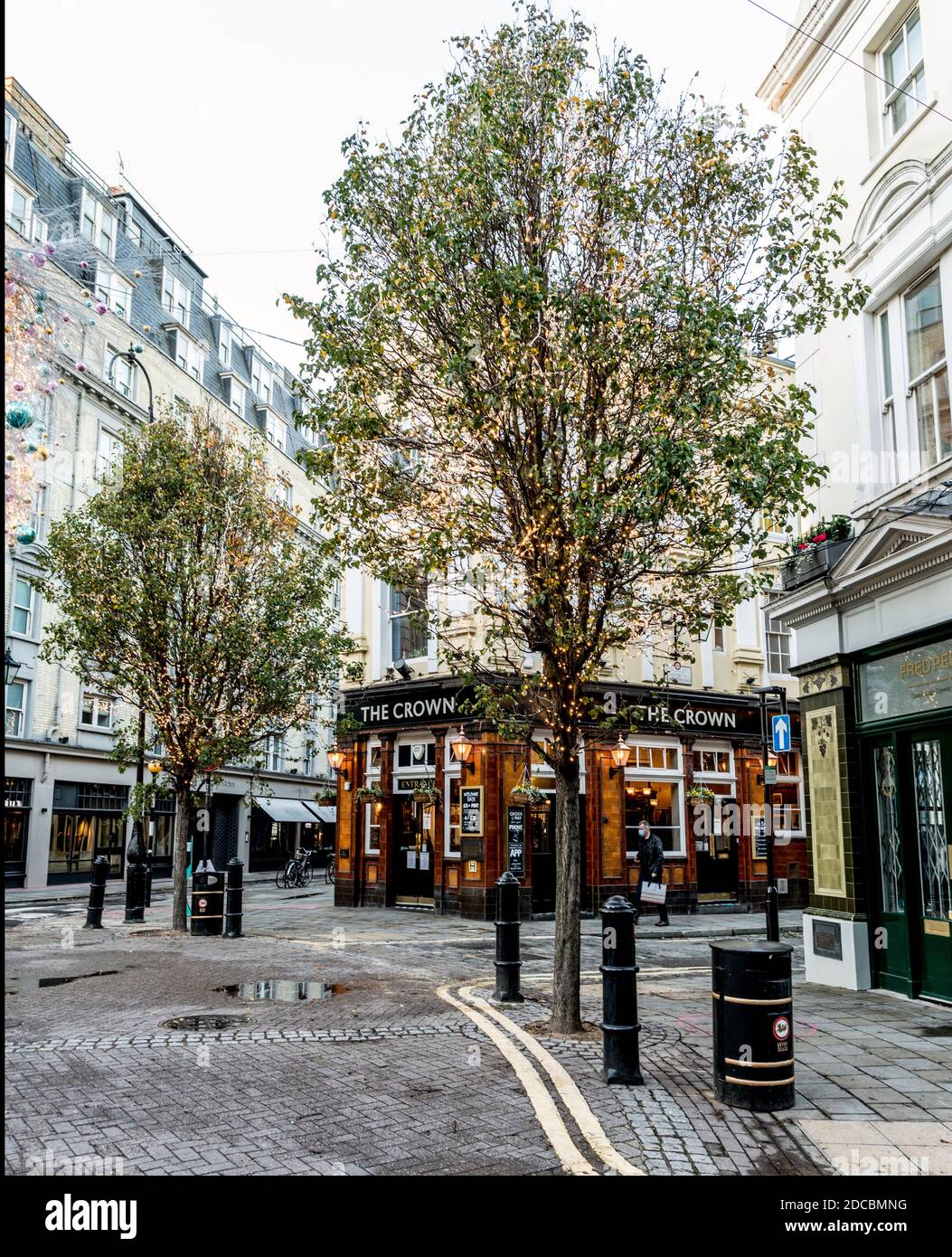 The Crown Pub In The Seven Dials At Christmas London UK Stock Photo - Alamy