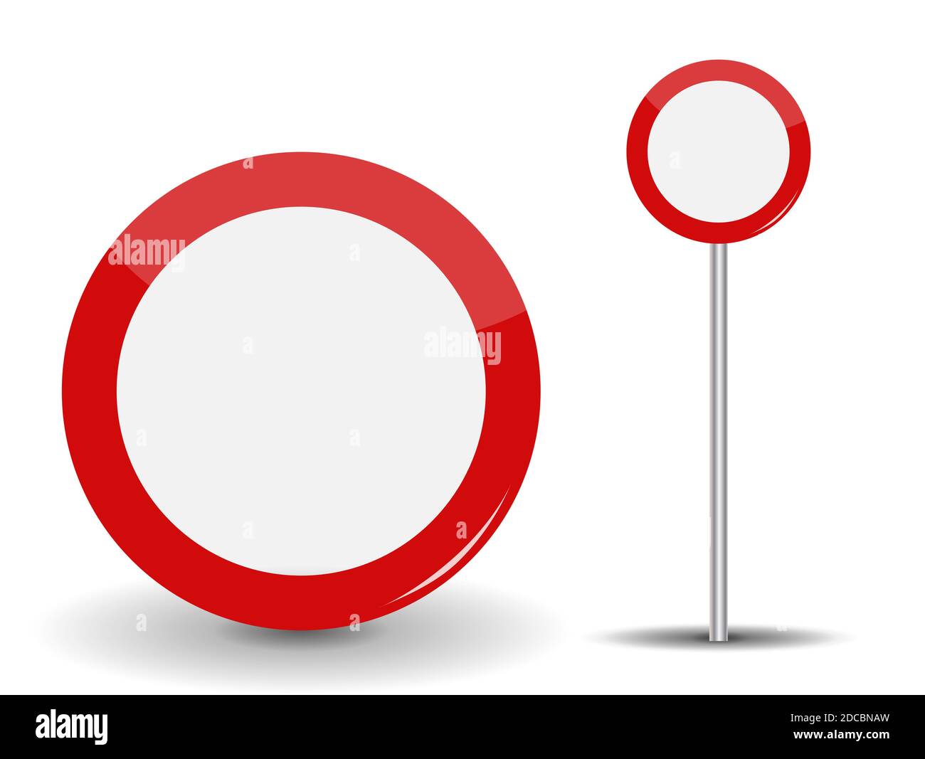 Empty blank sign transport traffic red white circle hi-res stock ...