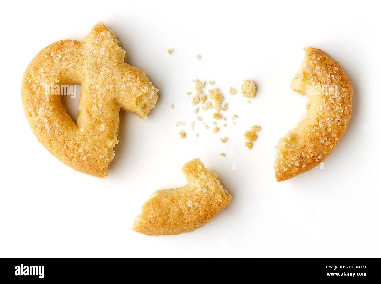 Broken shortbread cookies crumbs Cut Out Stock Images & Pictures - Alamy