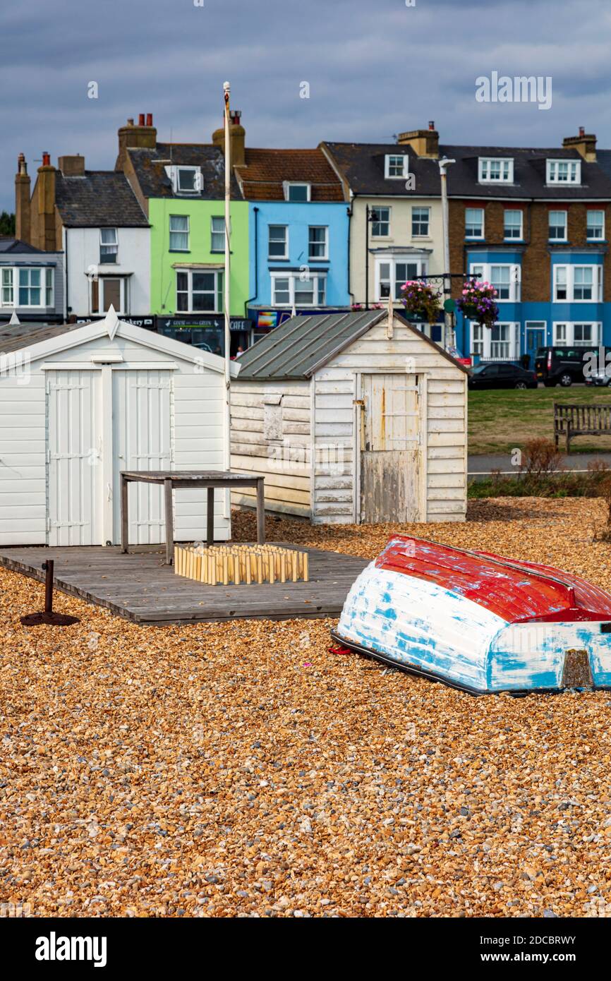 Attractive fishermans huts on the beach between Walmer and Deal ...