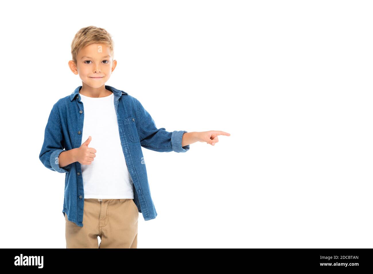 Boy pointing his finger Cut Out Stock Images & Pictures - Alamy