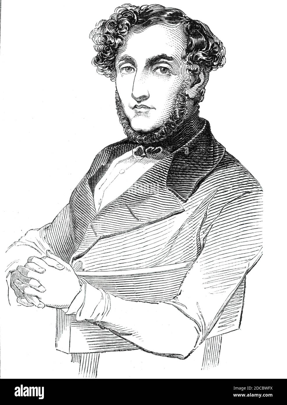 Signor Costa, 1844. Portrait of Italian conductor and composer Michael ...