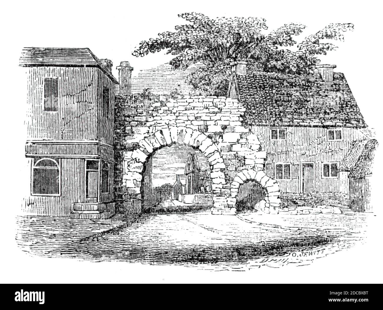 Newport Gate, Lincoln, 1843. Newport Arch, a 3rd-century Roman gate in ...