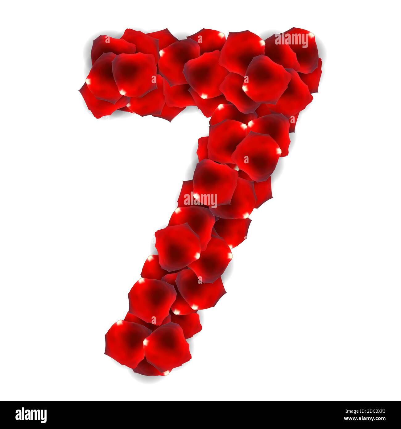 Rose Petals Realistic Number Illustration Stock Photo - Alamy