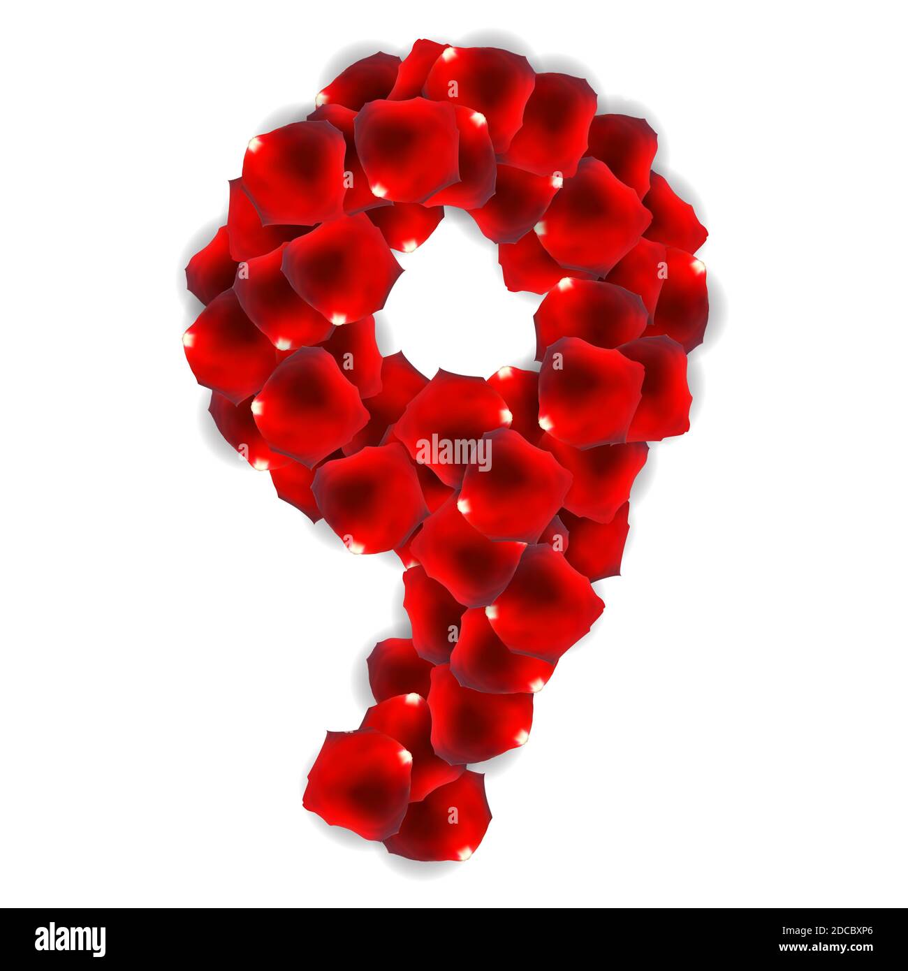 Rose Petals Realistic Number Illustration Stock Photo - Alamy
