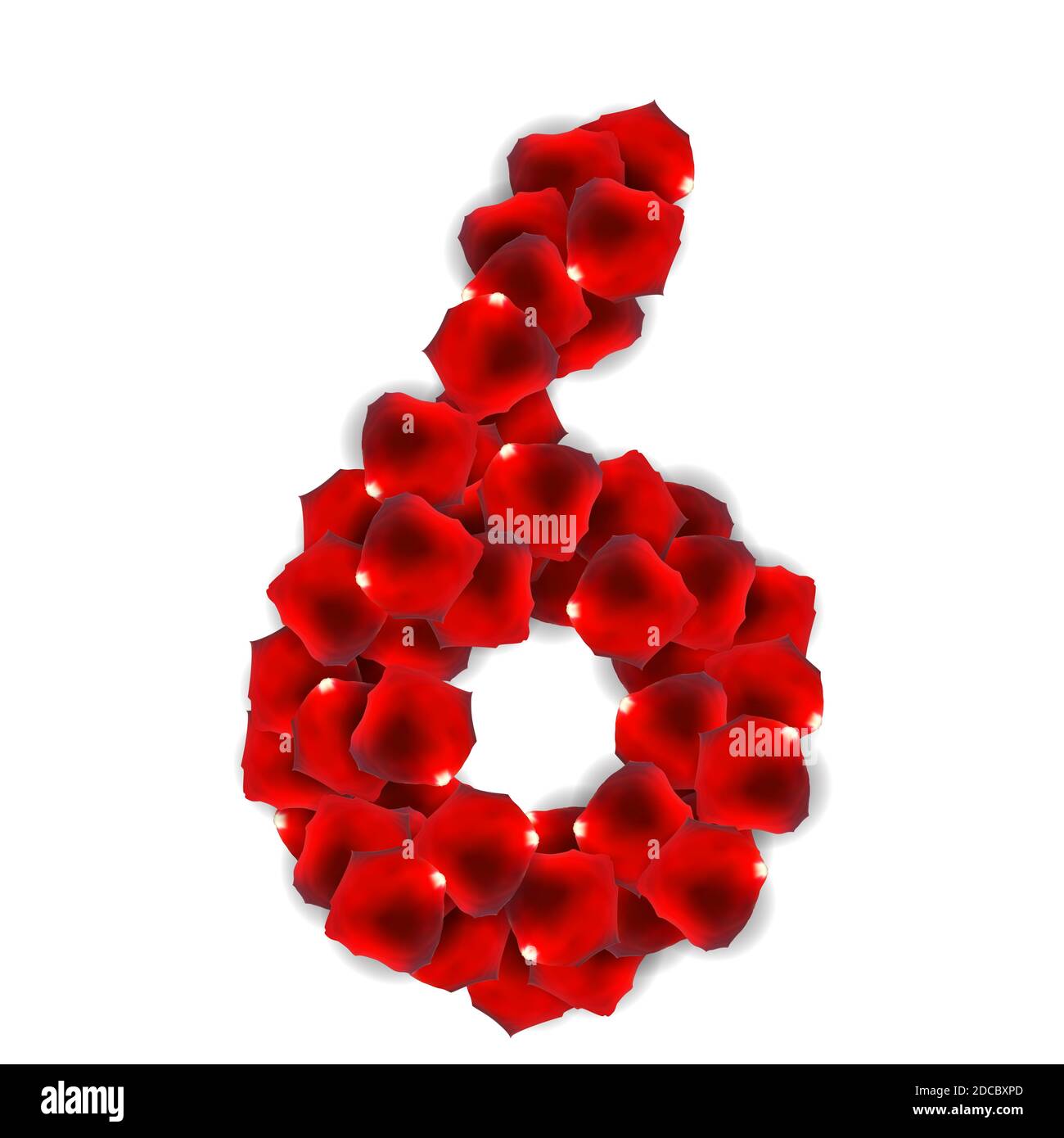 Rose Petals Realistic Number Illustration Stock Photo - Alamy