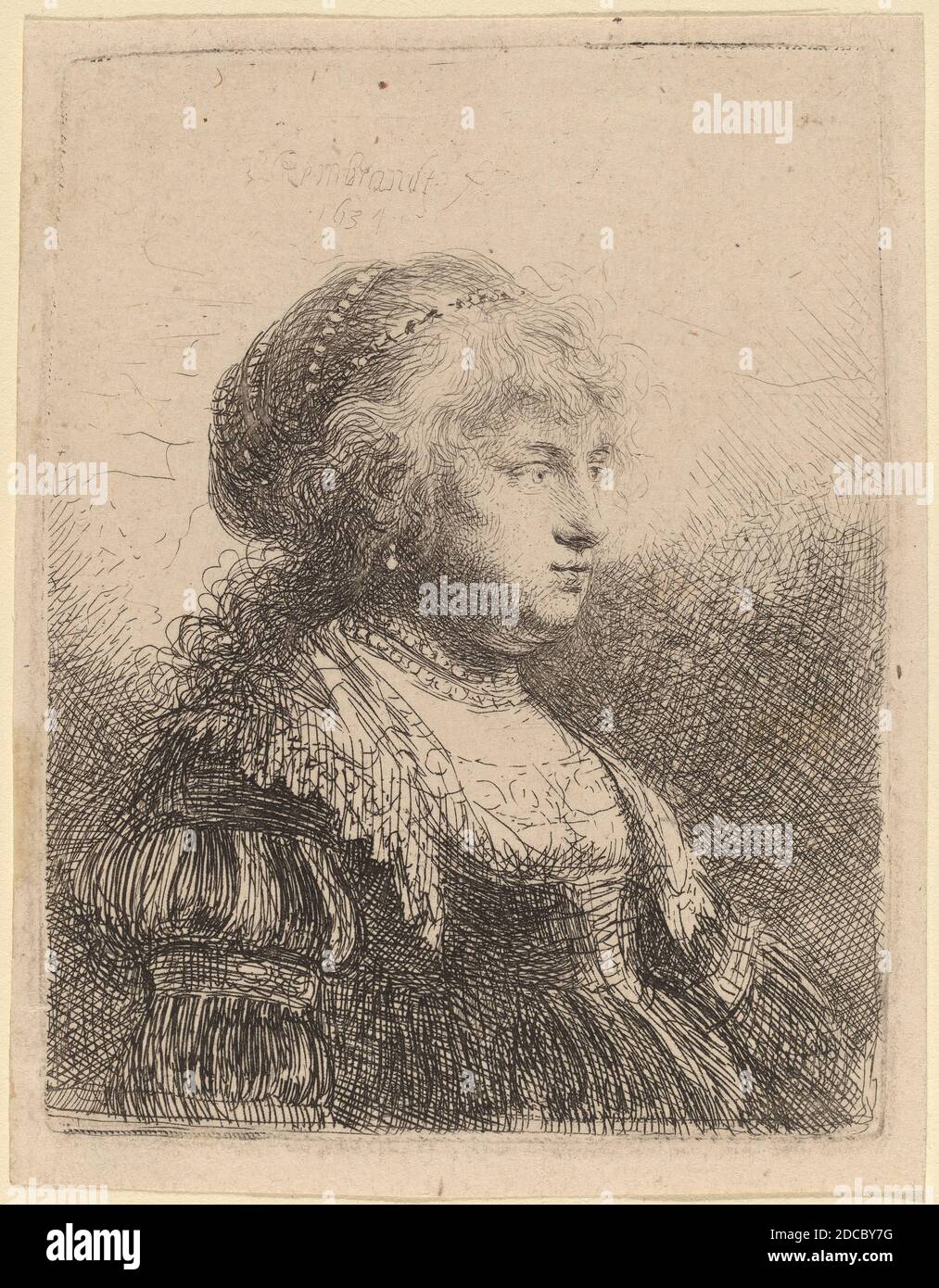 Rembrandt van Rijn, (artist), Dutch, 1606 - 1669, Saskia with Pearls in ...