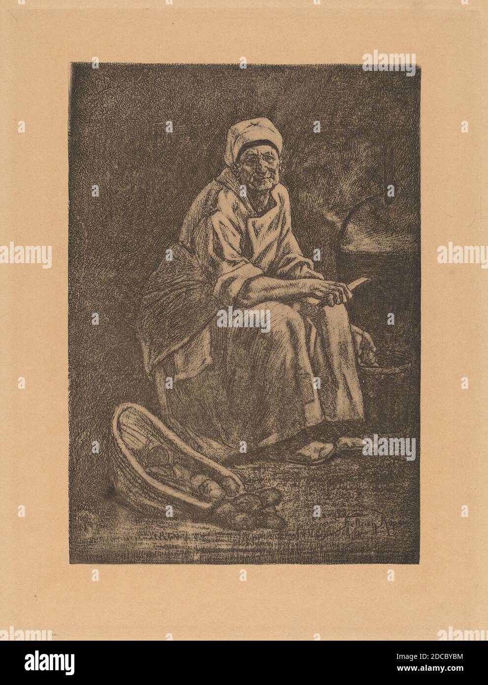 Félicien Rops, (artist), Belgian, 1833 - 1898, Oude-Kate, etching Stock ...