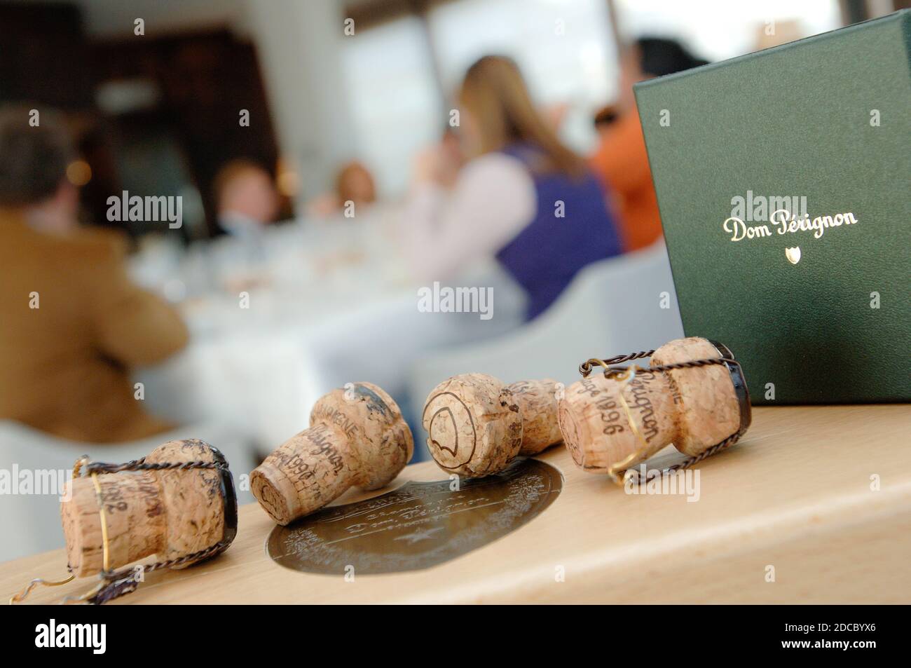 Tasting Dom Perignon champagne vintage Rose Stock Photo - Alamy