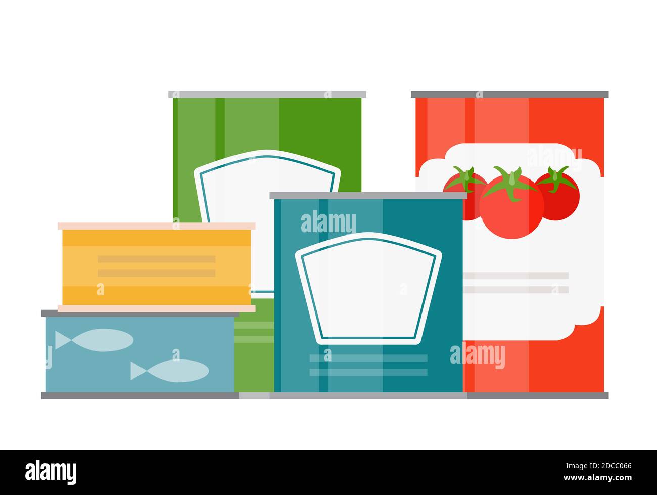 Set of Cans Template in Modern Flat Style Isolated on White. Material ...