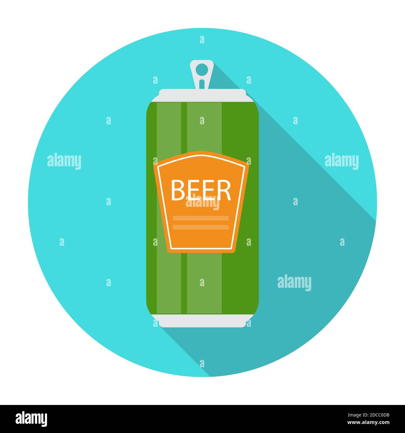 Beer Bottle Template in Modern Flat Style Icon on White. Material for ...