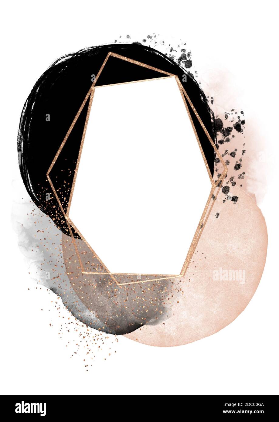 Abstract background, gold geometric frame, element decor Stock Photo ...