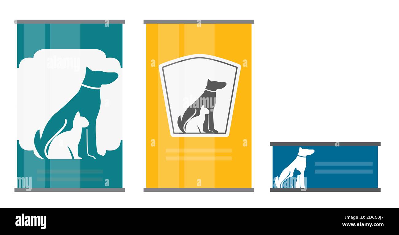 Pet Food Can Template in Modern Flat Style Icon. Material for Design ...