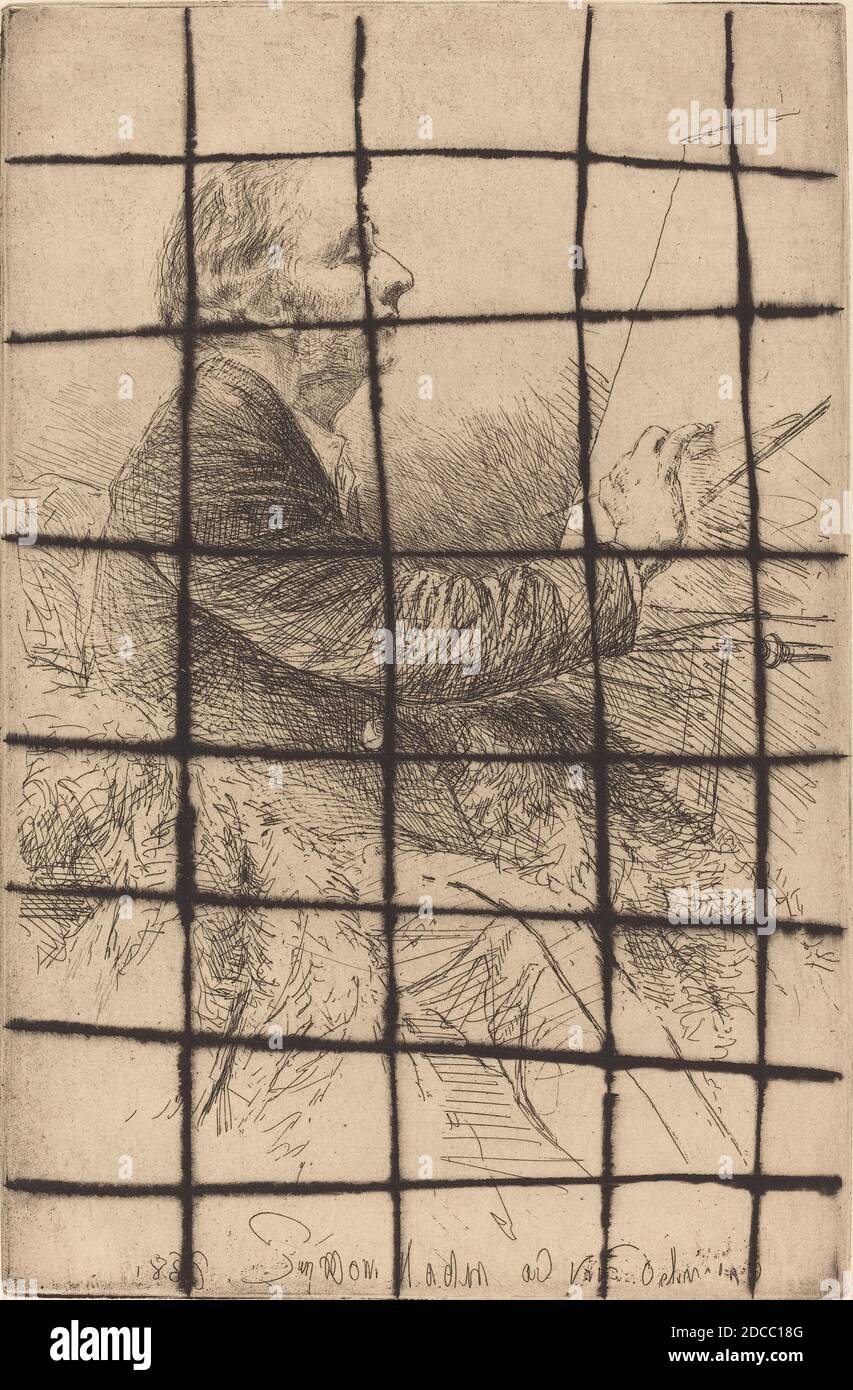 Francis Seymour Haden, (artist), British, 1818 - 1910, Self-Portrait at ...