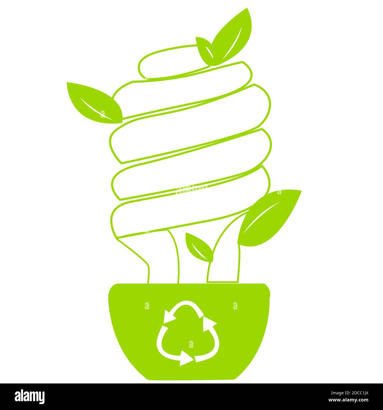 Ecological light bulb. environmental EMBLEM on a white background Stock ...