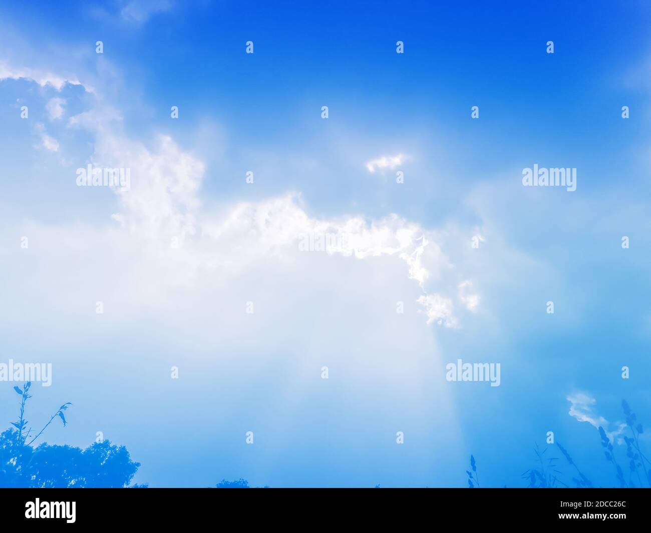 a beautiful Blue Sky with sun rays Stock Photo - Alamy