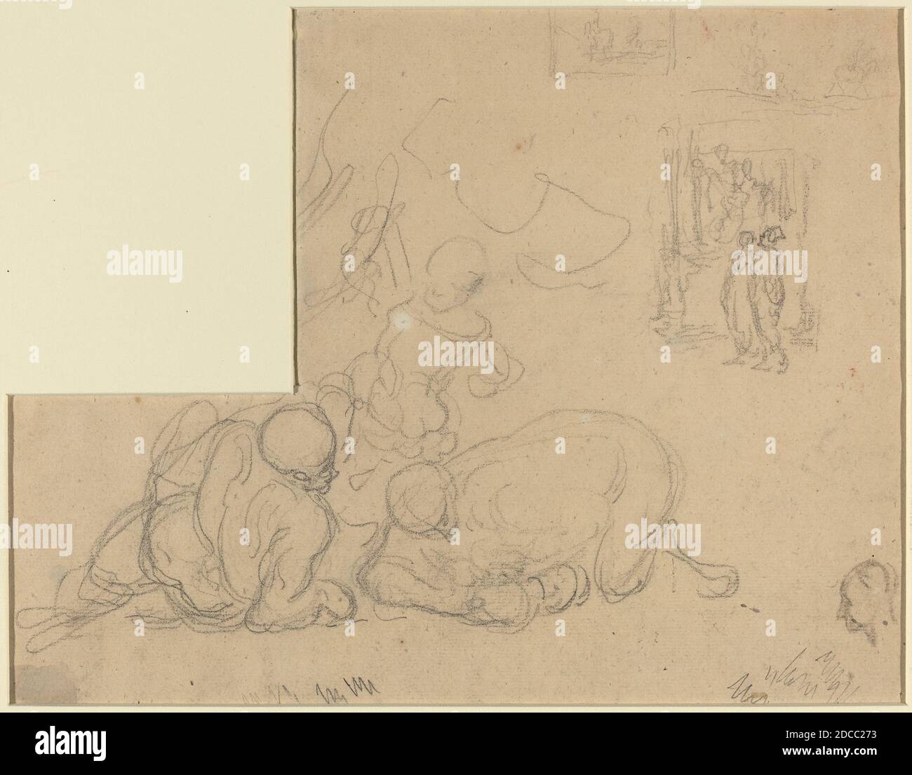 Honoré Daumier, (artist), French, 1808 - 1879, Sheet of Studies with ...