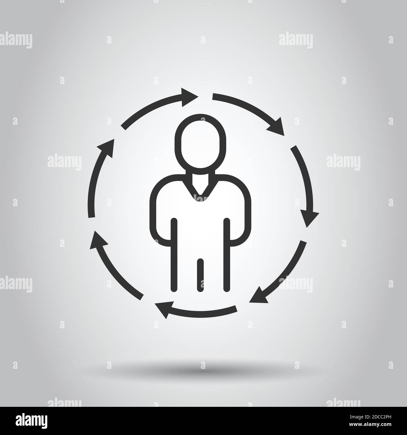 People referral icon in flat style. Business communication vector ...