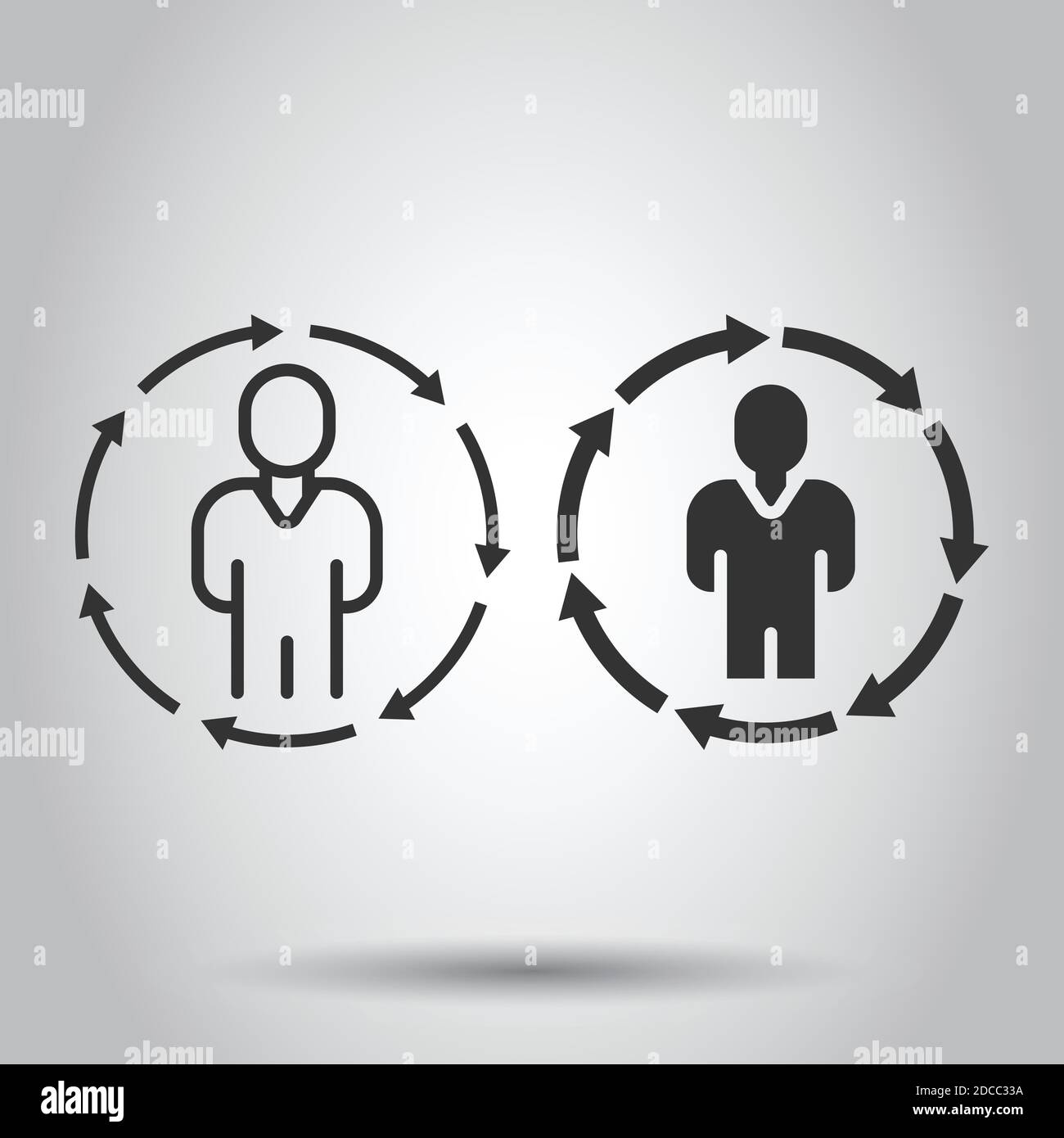 People referral icon in flat style. Business communication vector ...