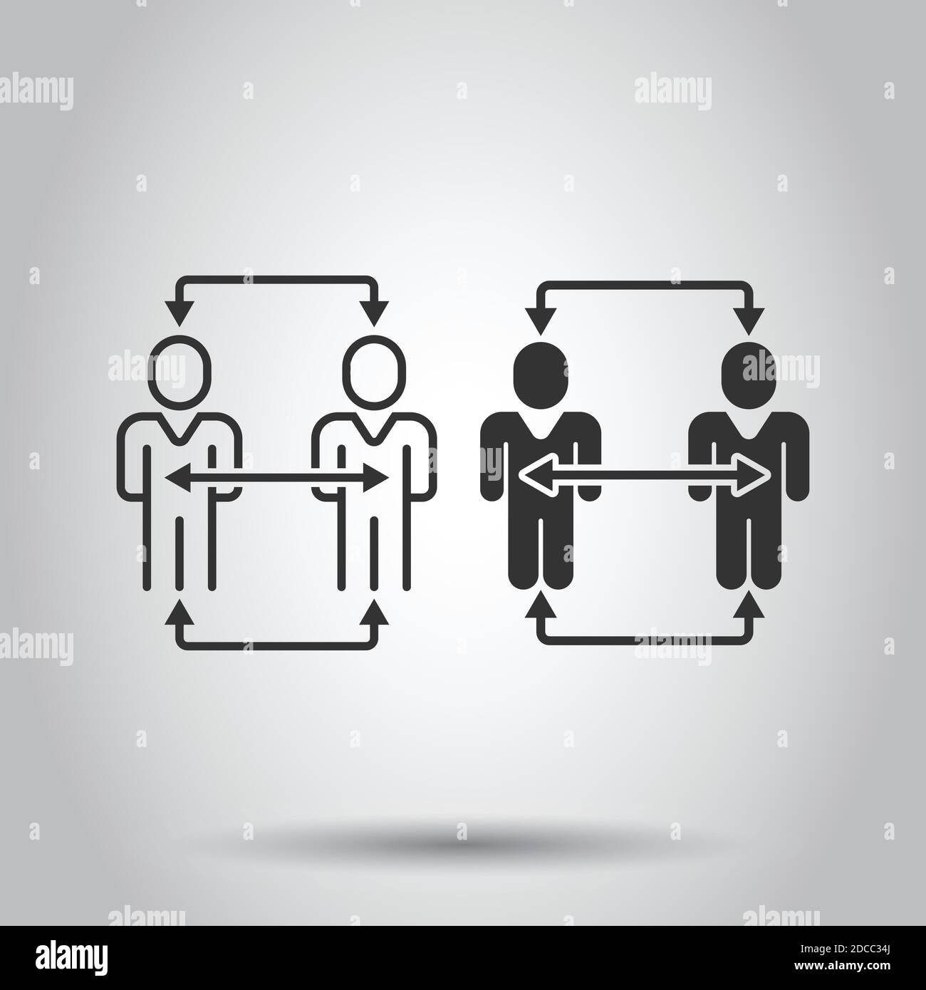 People referral icon in flat style. Business communication vector ...