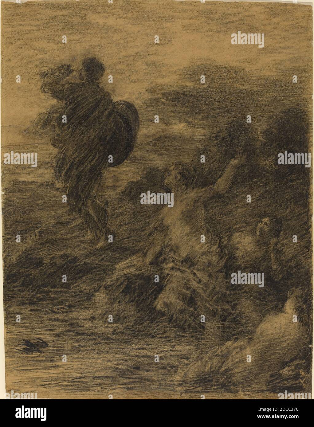 Henri Fantin-Latour, (artist), French, 1836 - 1904, Siegfried and the Rhine Maidens, black ...