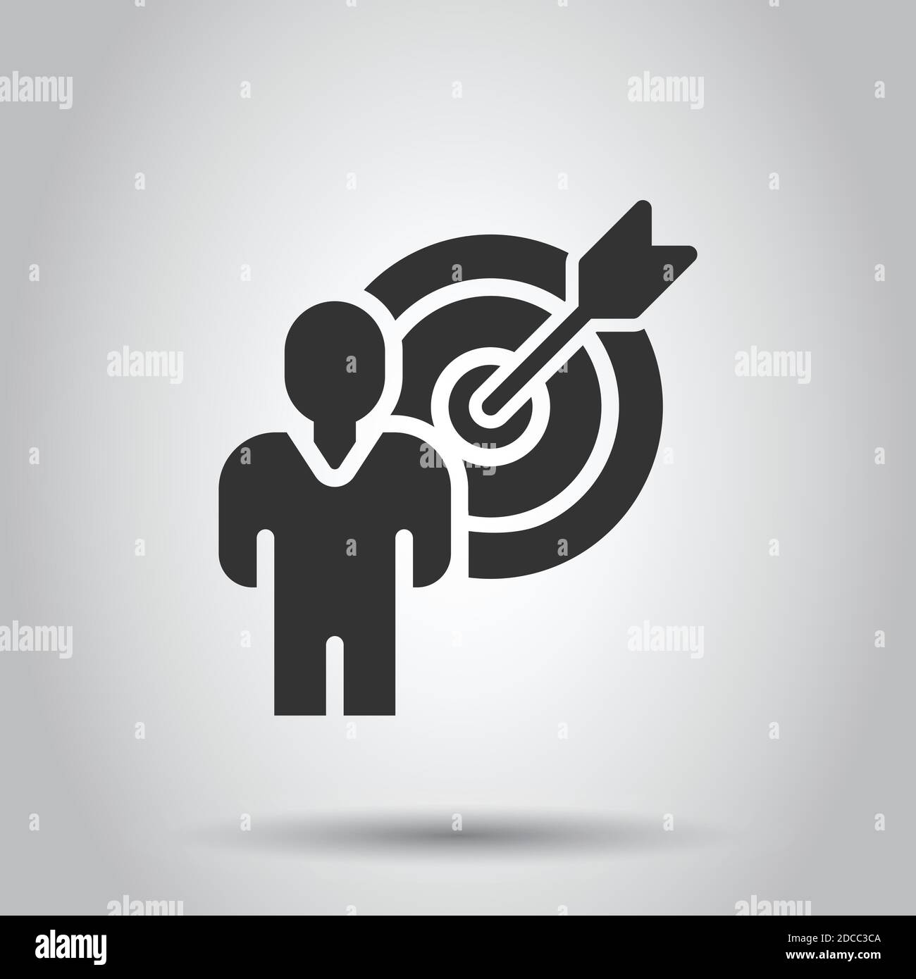 People target icon in flat style. Search human vector illustration on ...