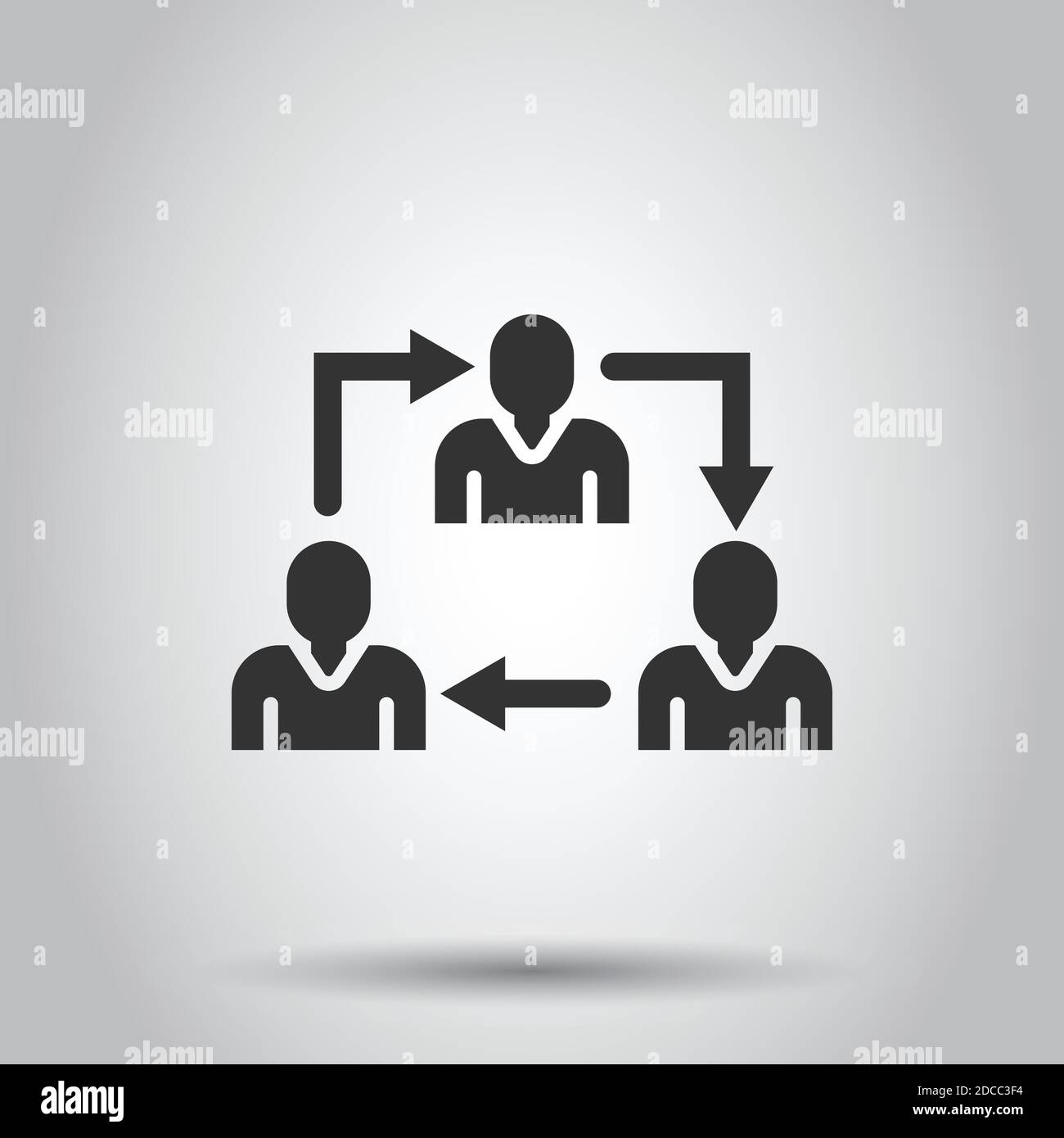 People referral icon in flat style. Business communication vector ...